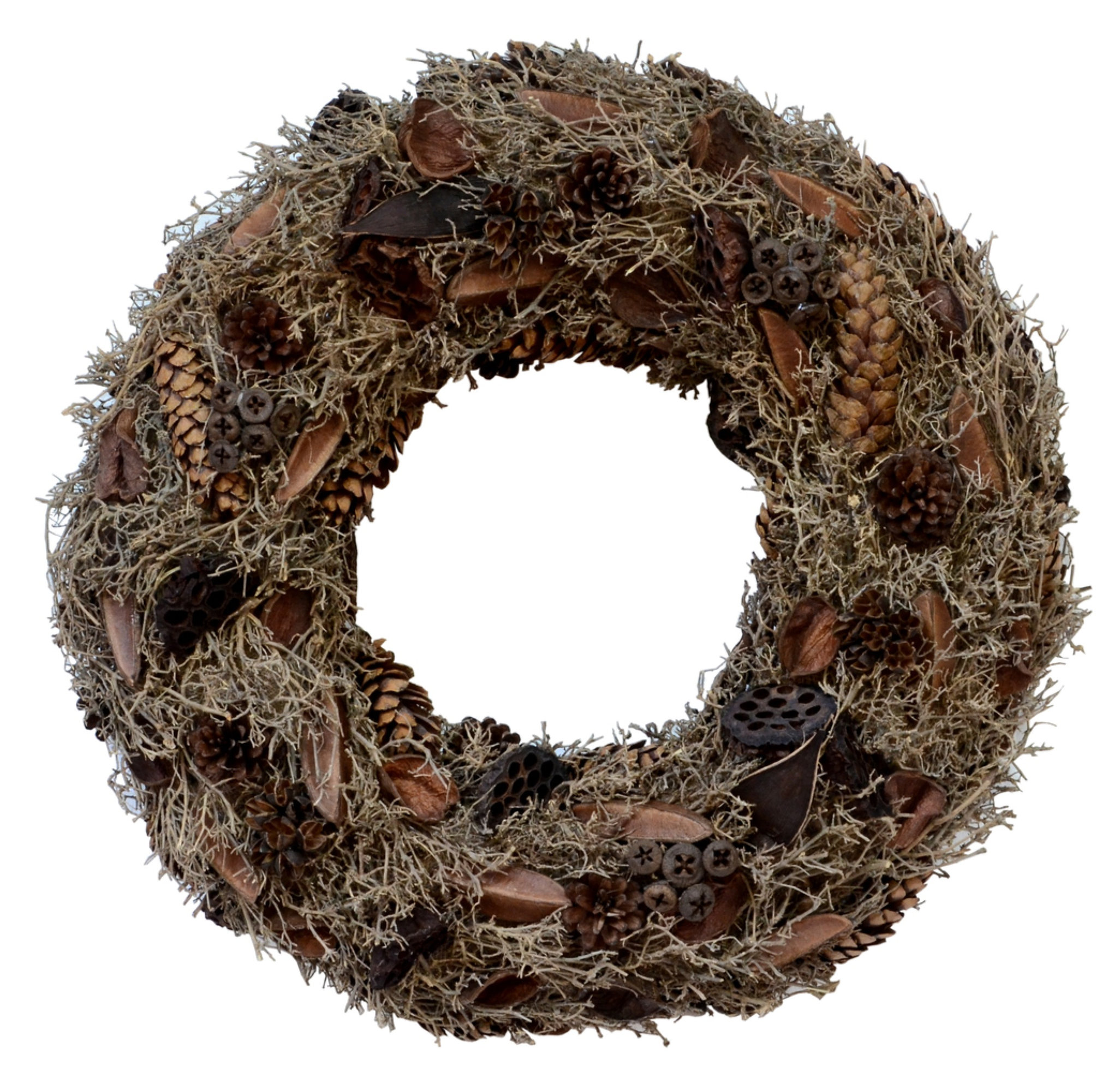 25" Natural Mixed Wreath - Contemporary - Wreaths And Garlands - by ...