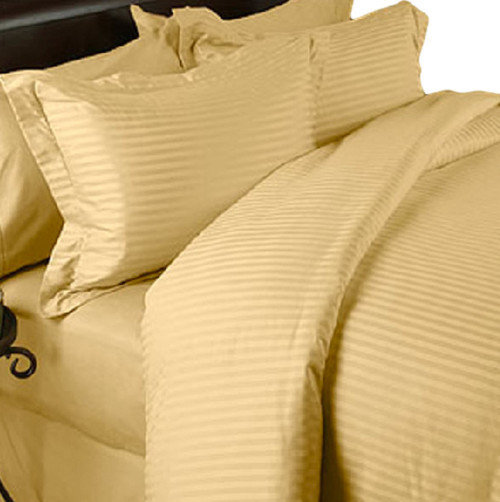 Gold Stripe Full 4-Piece Bed Sheet Set, King - Transitional - Sheet And ...