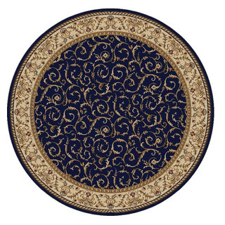 Radici 1599/1556/NAVY Como 8' Round Indoor Area Rug, 8' ROUND ...