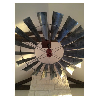 8' Windmill Ceiling Fan- Reproduction Vintage Finish - Rustic - Houston ...