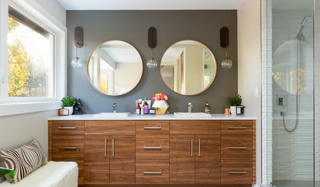 Two separate bathroom vanities -- what to do with the space between?