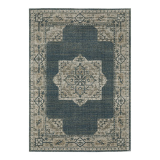 Oriental Weavers Sphinx Ankara 602K5 Traditional Rug, Blue and Gold, 3 ...