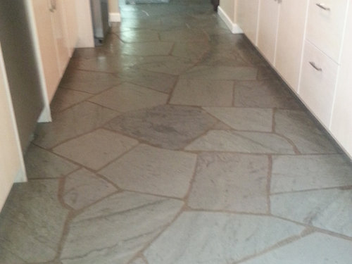 Mid Century Slate Floor - Fireplace ideas