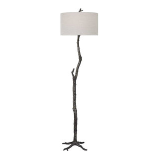 Elegant Contemporary Tree Trunk Floor Lamp 69 in Cast Iron Sculpture ...