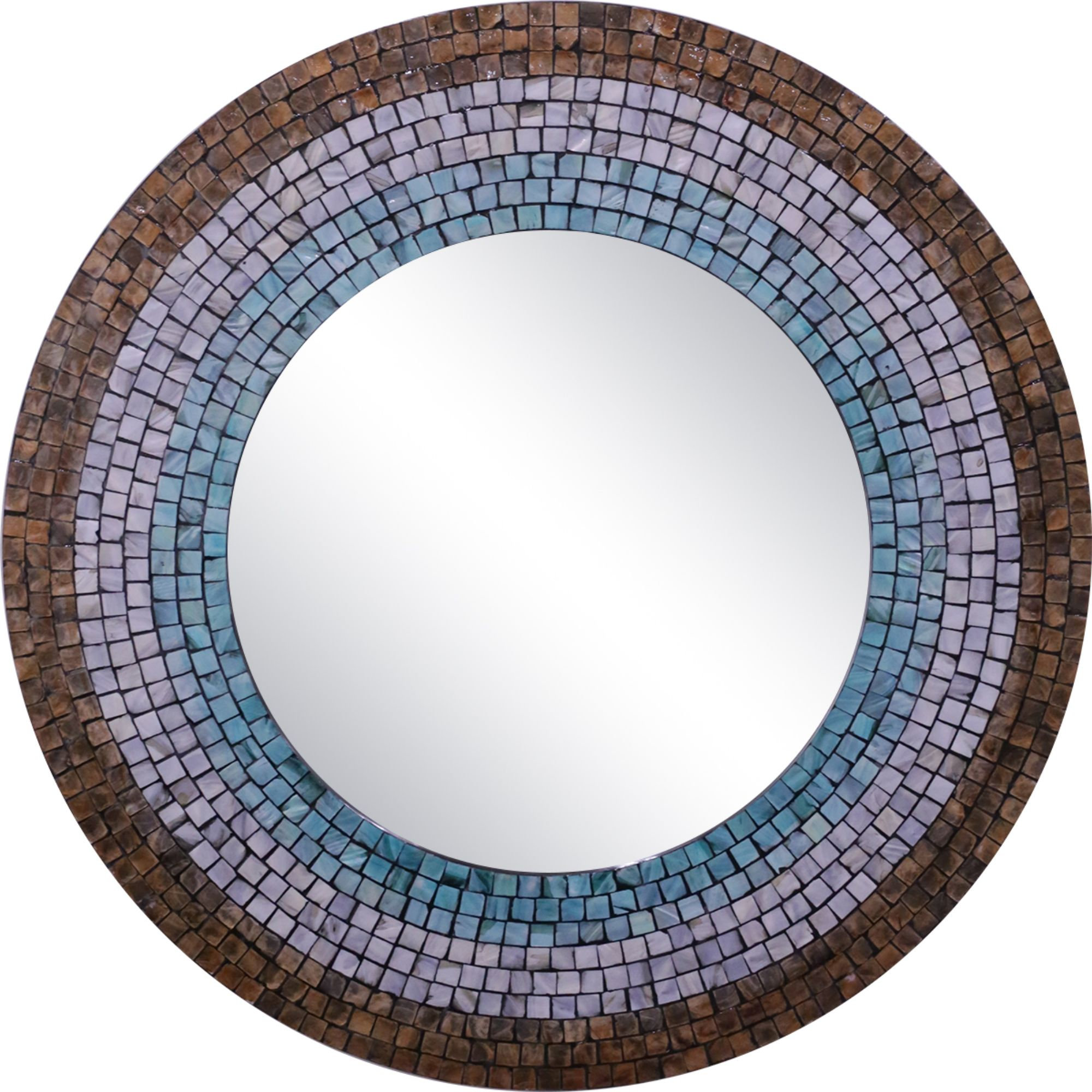 Southwestern Mother of Pearl Framed Mirror, 30 X 30 - Beach Style ...