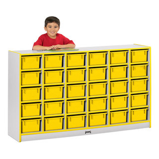 Rainbow Accents 30 Cubbie-Tray Mobile Storage - without Trays - Yellow ...