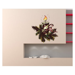 Christmas Candle Vinyl Wall Decal ChristmasCandleUScolor002, 6 in ...