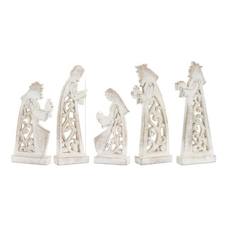 Nativity Figurines, 5-Piece Set - Traditional - Holiday Accents And ...