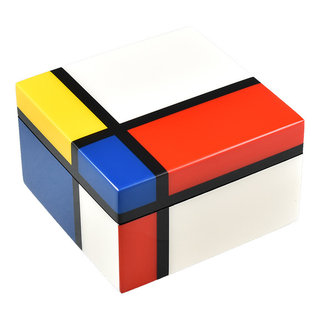 Lacquer Small Square Box, Mondrian - Modern - Decorative Boxes - by ...