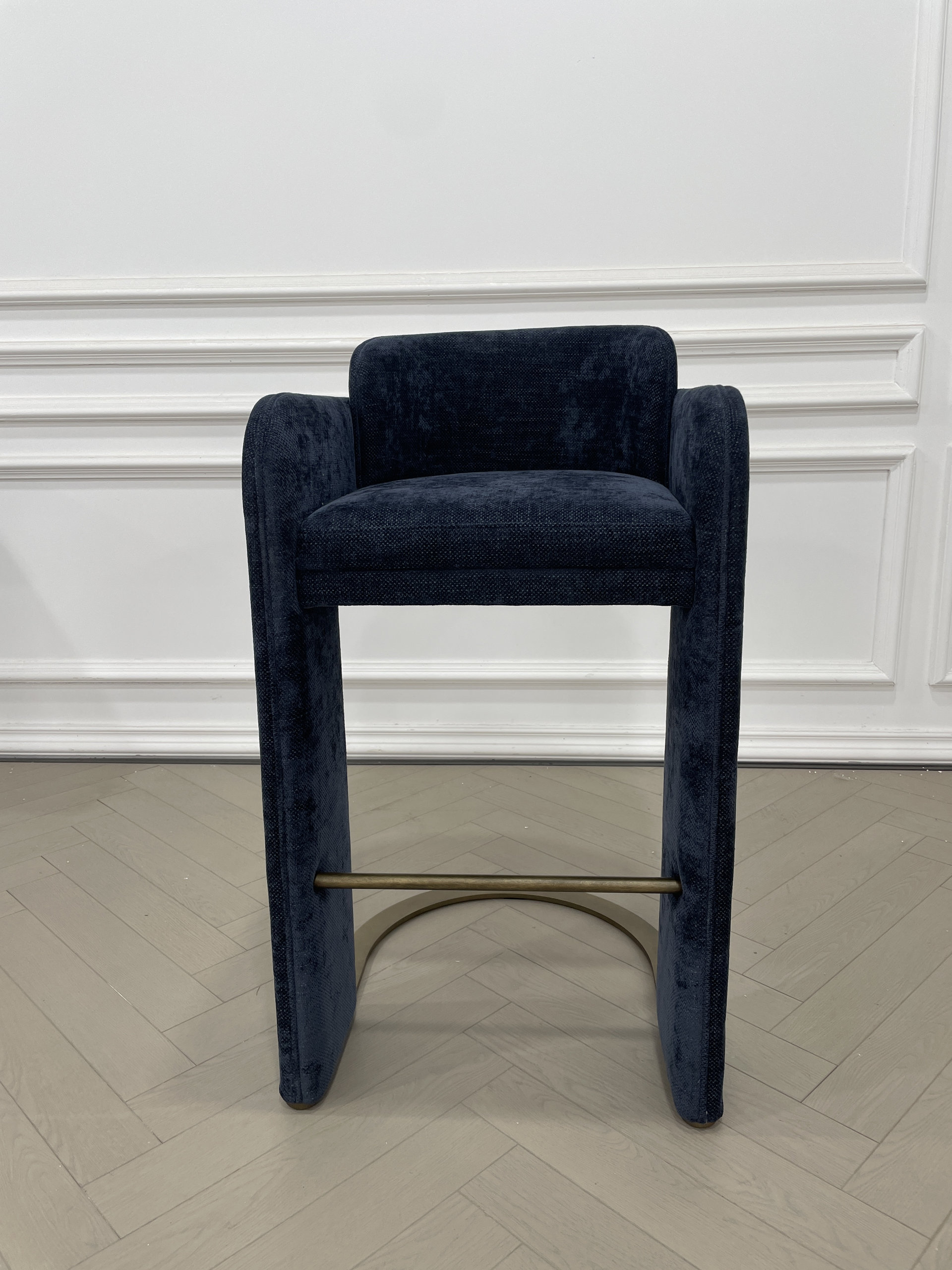 Indigo Blue Upholstered Bar Chair - Contemporary - Bar Stools And ...