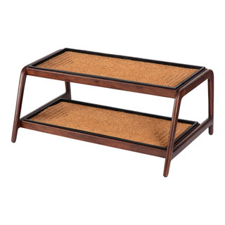 Double-Tier Stand, 3-Pair Rubber Boot Trays - Midcentury - Shoe Storage ...