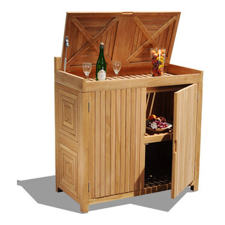 Solvang Teak Storage Cabinet - Bar, Outdoor, Patio Serving Area Ample ...