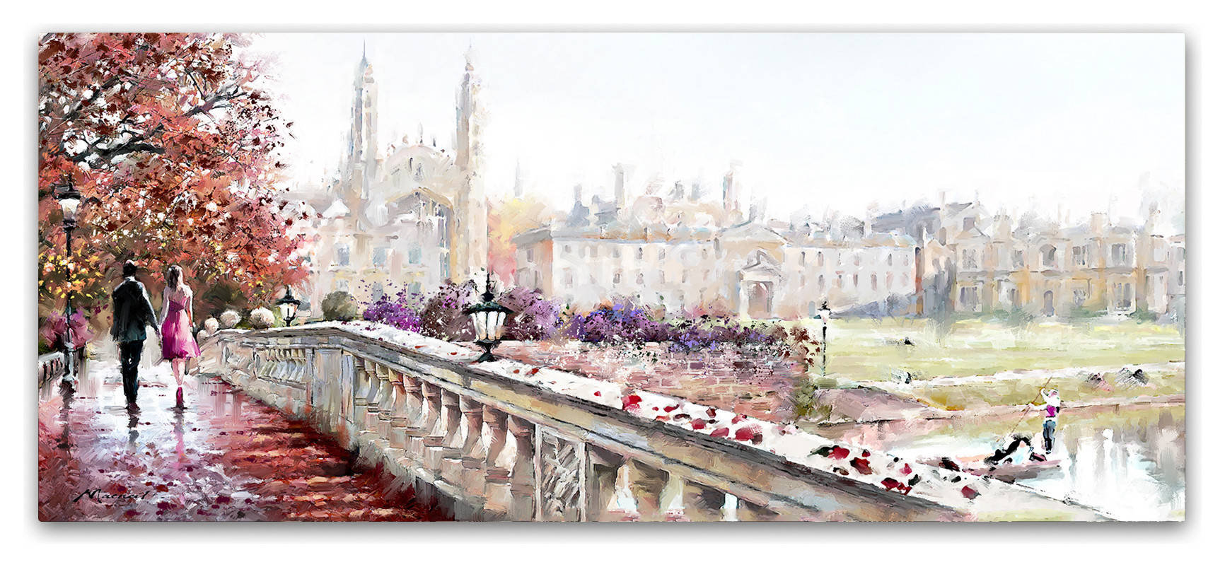 The Macneil Studio 'Clare Bridge' Canvas Art, 32"x14" - Contemporary ...