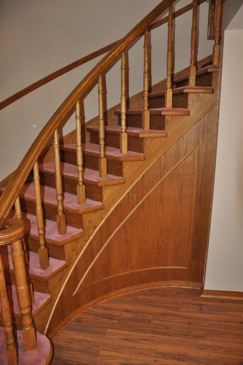 80s curved staircase updated | Houzz Forum