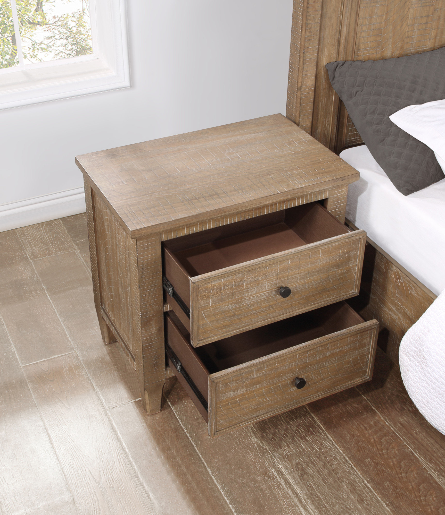 Riverdale 2 Drawer Nightstand - Transitional - Nightstands And Bedside Tables - by Steve Silver ...