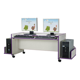 Rainbow Accents Enterprise Double Computer Desk - Purple - Modern ...