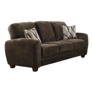Rainier Casual Sofa, Chocolate Microfiber - Transitional - Sofas - by ...