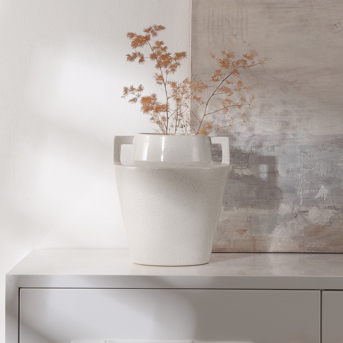 Safavieh Ema 10.25" Terracotta Vase, Creme - Transitional - Vases - by ...