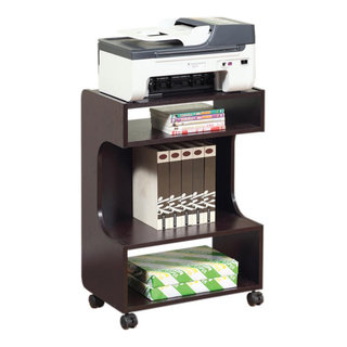 Mid Century Modern Rolling Cart Printer Stand, Red Cocoa - Transitional ...