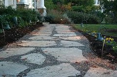 How to stabilize river stone pathway