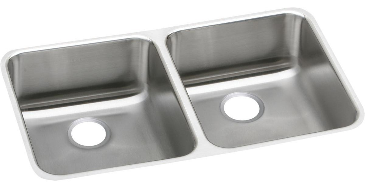 Elkay Lustertone Classic Stainless Steel Equal 2-Bowl ADA Sink ...