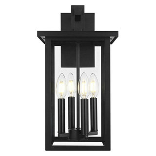 Sheridan 4 Light Outdoor Wall Light, Black - Transitional - Outdoor ...