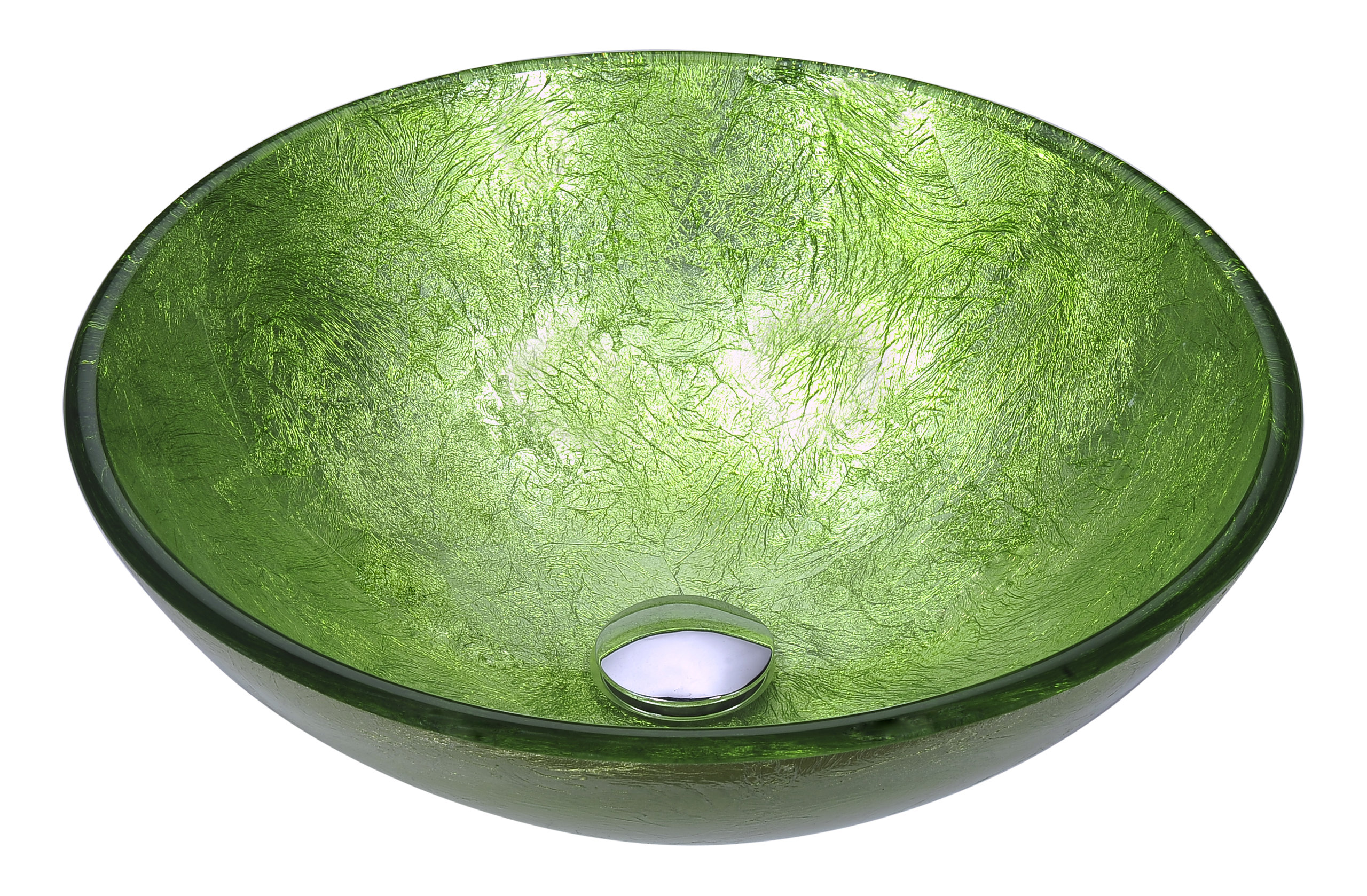 ANZZI Posh Series Deco-Glass Vessel Sink, Golden Green - Contemporary ...