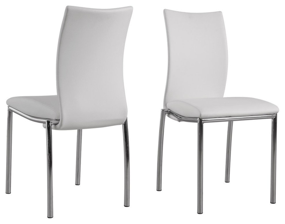 Modern Side Dining Chairs, Set of 4, White - Contemporary - Dining ...