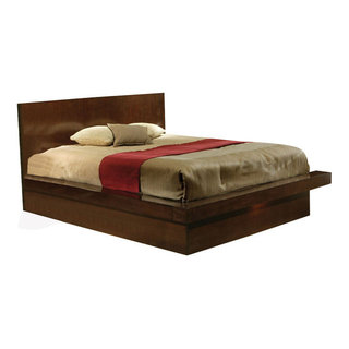 Jessica King Platform Bed, Cappuccino - Contemporary - Platform Beds ...
