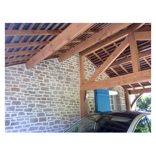 Beams and stones, brickFX - Farmhouse - Exterior - Channel Islands - by Stonecoat Ltd | Houzz