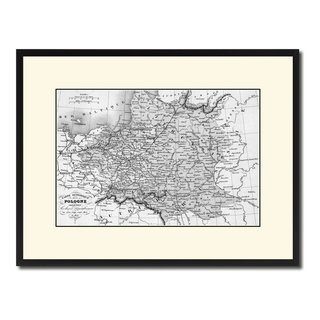Poland Prussia Germany Map Print On Canvas With Black Custom Frame, 16 ...