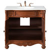 48" Single Bathroom Vanity, Teak Color With ivory white engineered ...