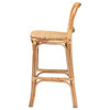 Baxton Studio Adrena Modern Bohemian Natural Brown Rattan Bar Stool ...
