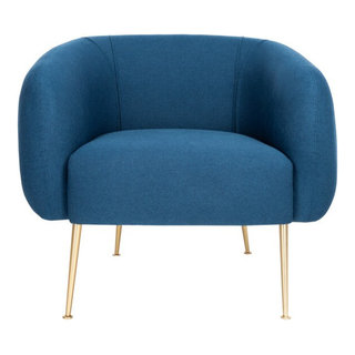 Natal Poly Blend Accent Chair Navy/Gold - Midcentury - Armchairs And ...