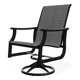 St. Catherine Sling Outdoor Swivel Rocker - Transitional - Outdoor ...