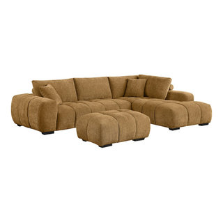Camacho Upholstered Sectional Sofa with Ottoman Set Amber ...