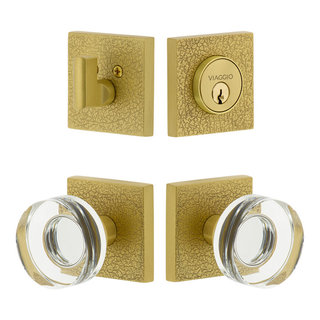 Quadrato Leather Rosette, Circolo Crystal Knob And Deadbolt, 2.75 ...