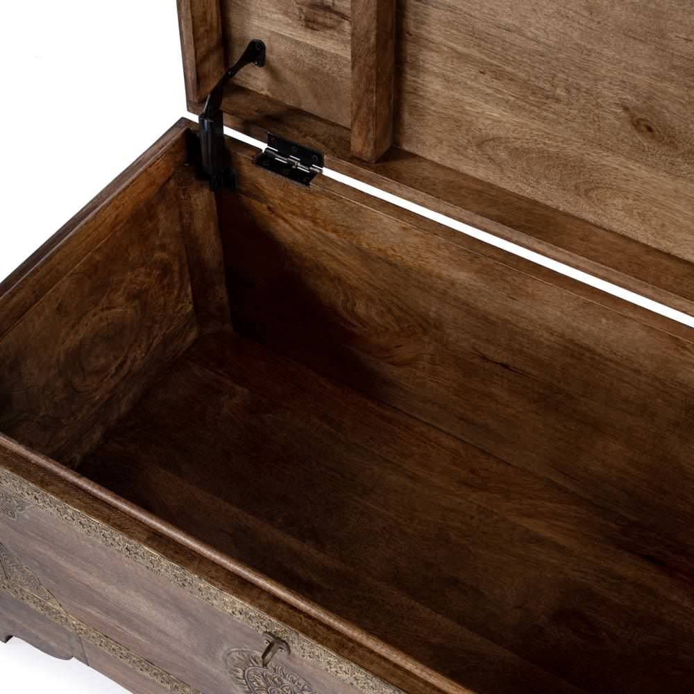 Company Nador Hand-Painted Storage Trunk, Light Brown - Transitional ...