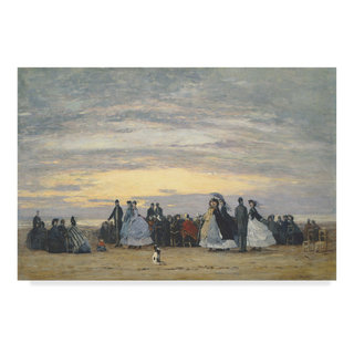 Eugene Louis Boudin 'The Beach At Villerville' Canvas Art, 19"x12 ...