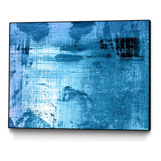 "Bleu" Art block Framed Canvas, 36"x24" - Contemporary - Prints And ...
