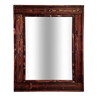 Herringbone Stained Vanity Mirror, 30"x42" - Rustic - Wall Mirrors - by ...