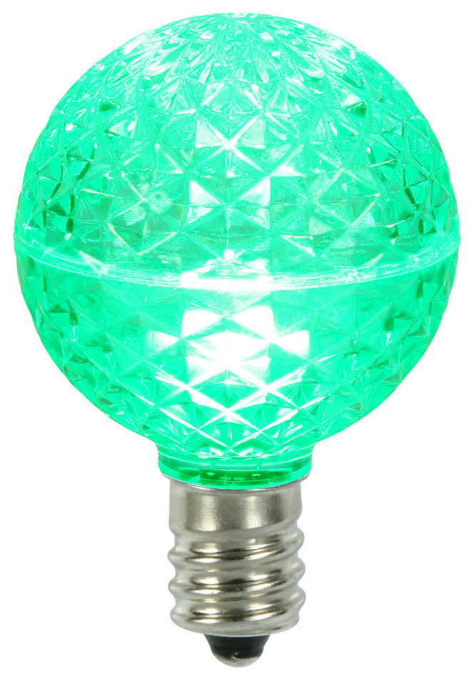 G50 Faceted LED Green Bulb E17 .45W 25ea - Traditional - Holiday Lighting - by Vickerman Company ...