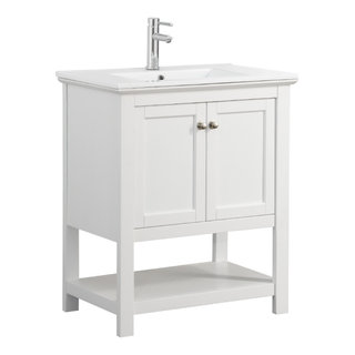 Fresca Manchester 30" White Traditional Bathroom Vanity - Bathroom ...