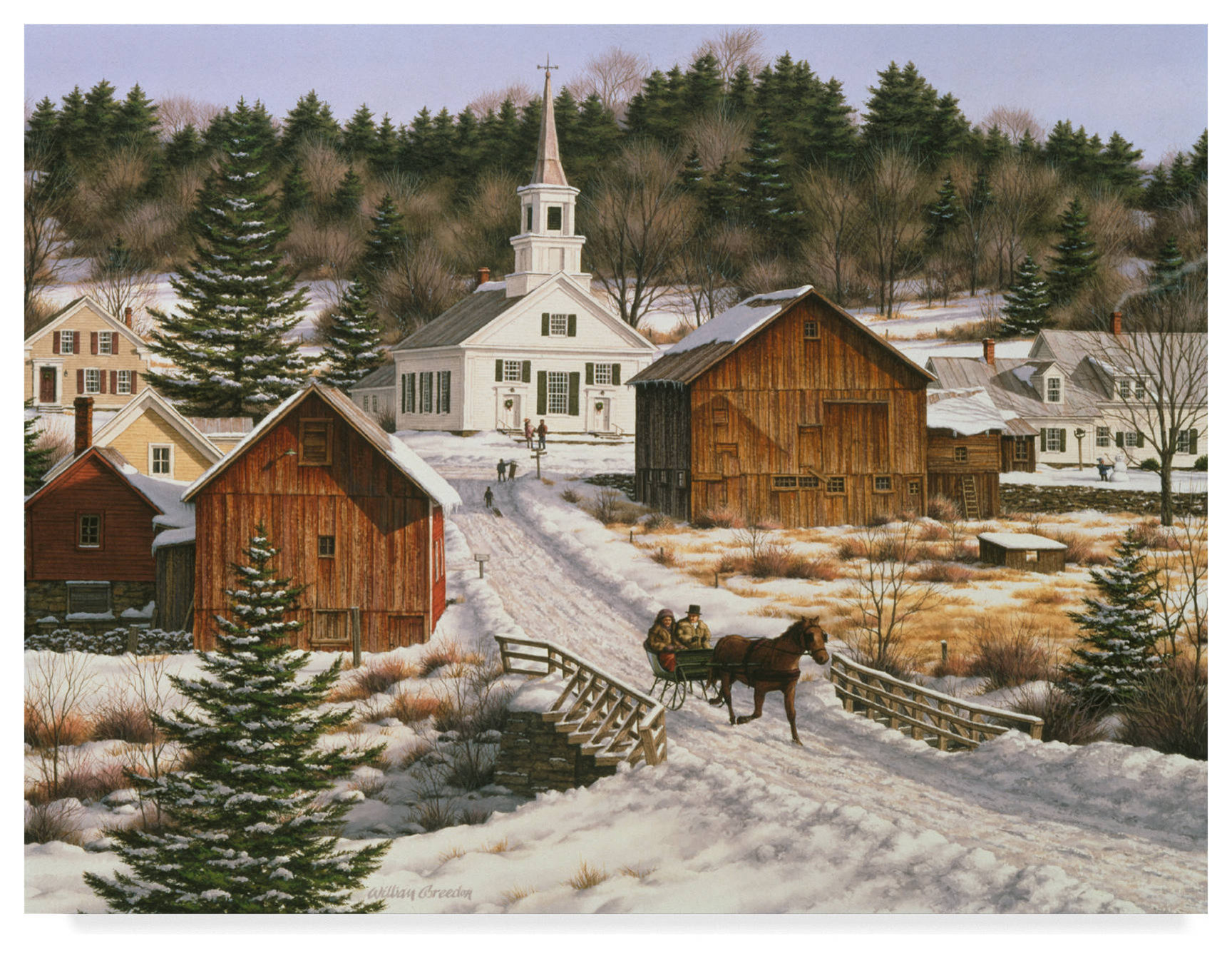 William Breedon 'Over The Hills We Go' Canvas Art, 47"x35" - Rustic - Prints And Posters - by ...