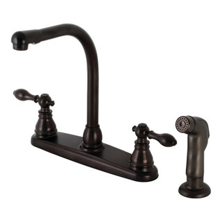 American Classic Centerset Kitchen Faucet With Side Sprayer, 7 inch ...