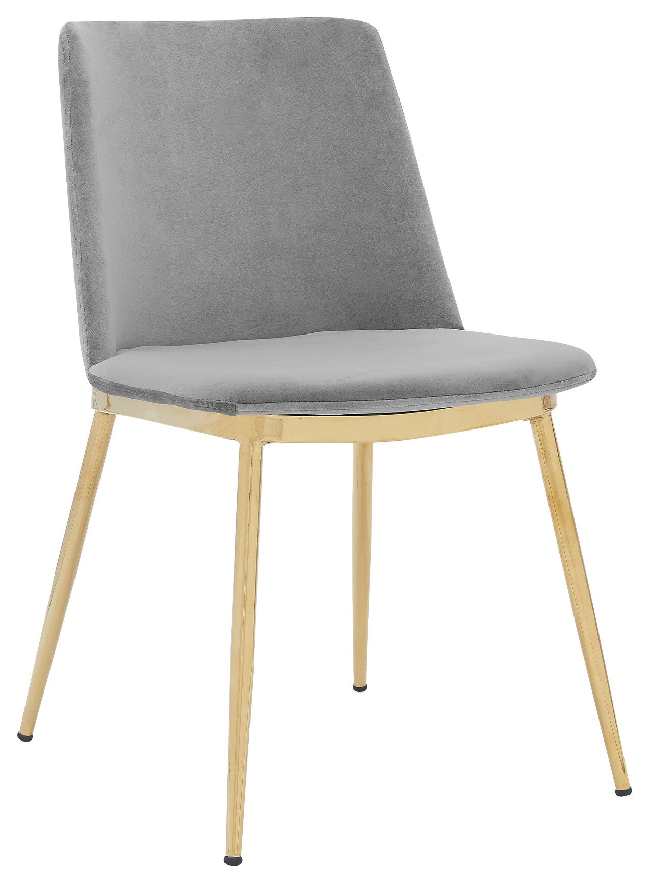 Messi Modern Velvet and Gold Metal Leg Dining Room Chairs - Set of 2 ...