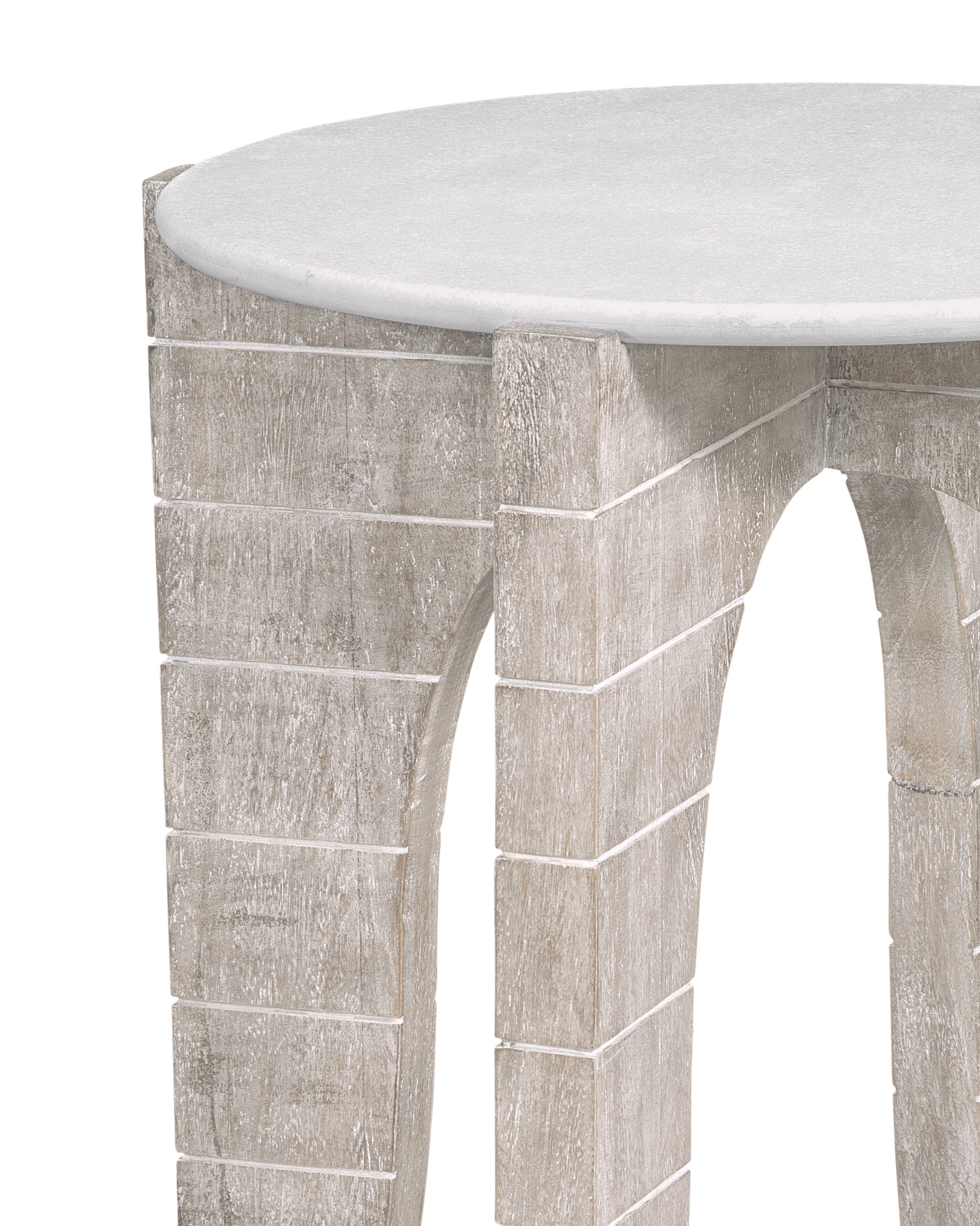Bali Round End Table - Mango Wood - White Wash - Farmhouse - Side ...