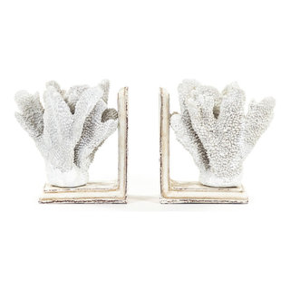 White Coral Bookends - Beach Style - Bookends - by Hudson Home Decor ...