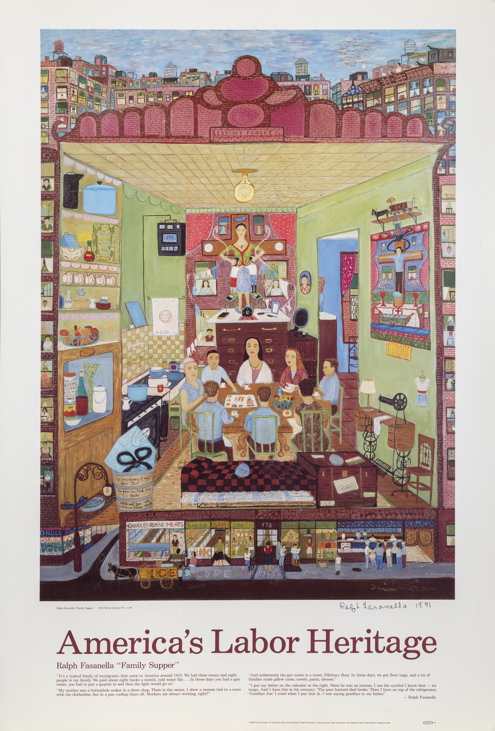 Family Supper Poster for America's Labor Heritage, Ralph Fasanella ...