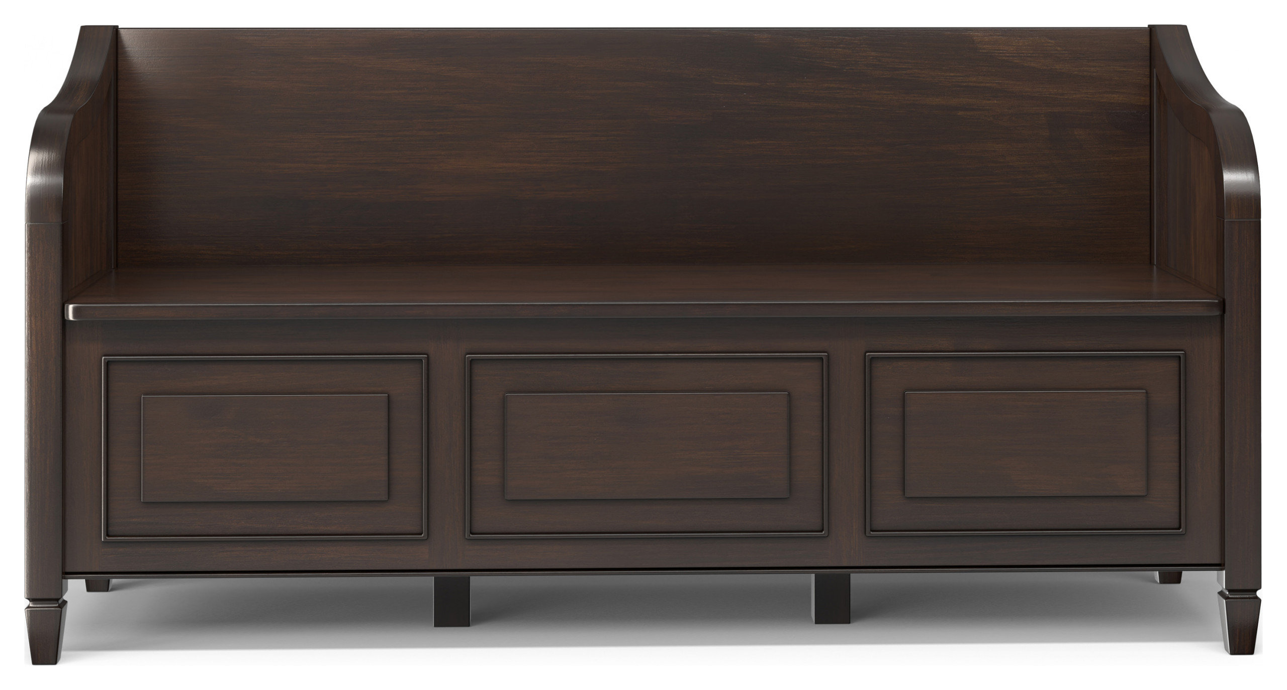 Connaught Solid Wood Wide Entryway Storage Bench - Transitional ...